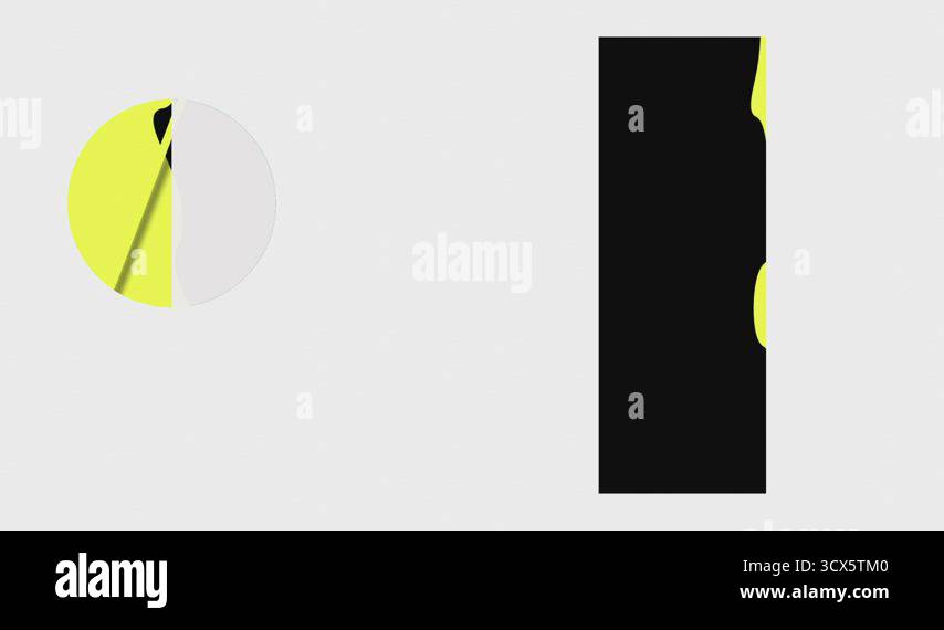 animation of a pendulum black and rectangle and circle in minimal art ...