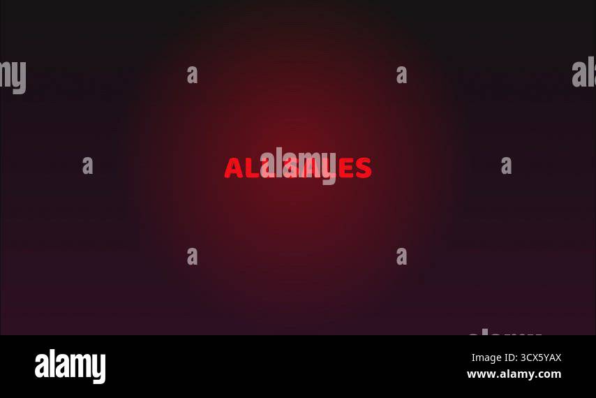 flame fire and ashes on dark red screen and all sales text Stock Video ...