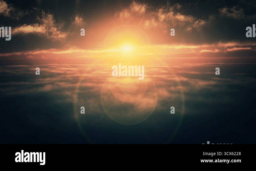 sunset air plane fly above clouds Stock Video Footage - Alamy