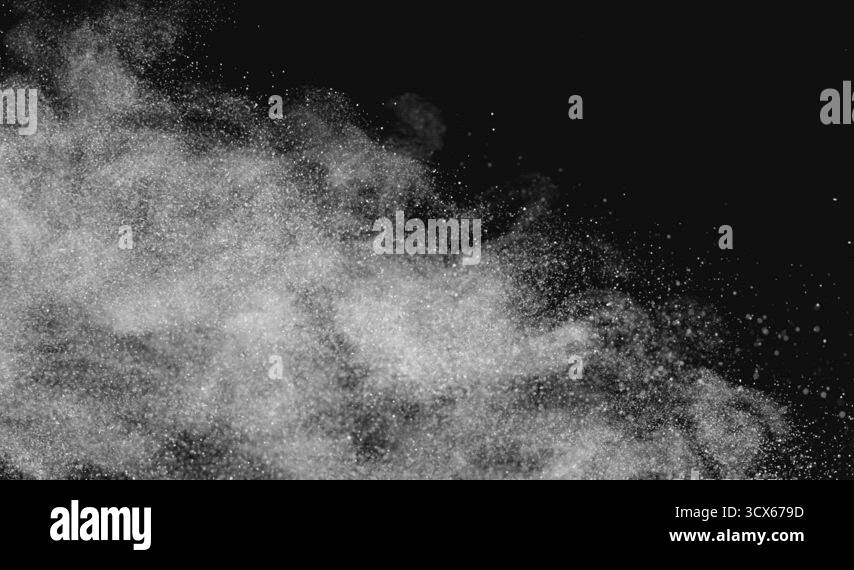 Animation of particles in motion in the form of fine dust round shape ...