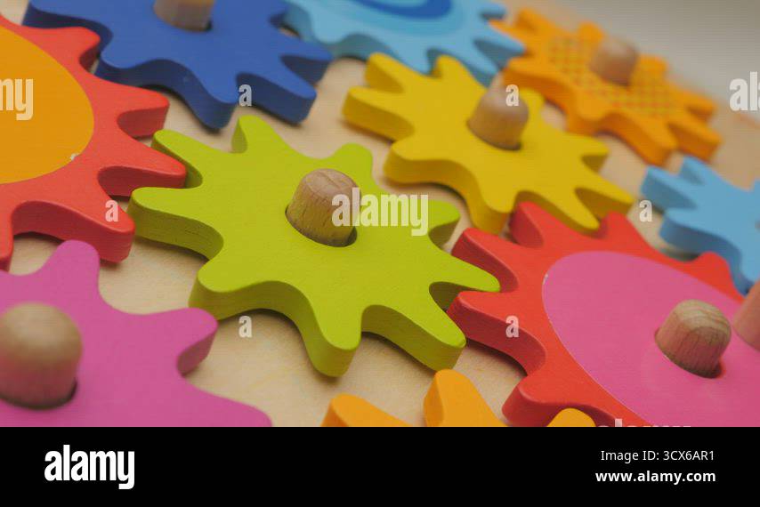 Team work concept. Gears and cogs moving around. Connection background ...