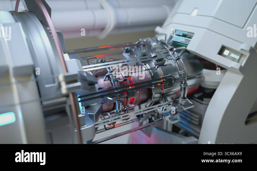 High tech engine mechanism rotating Stock Video Footage - Alamy