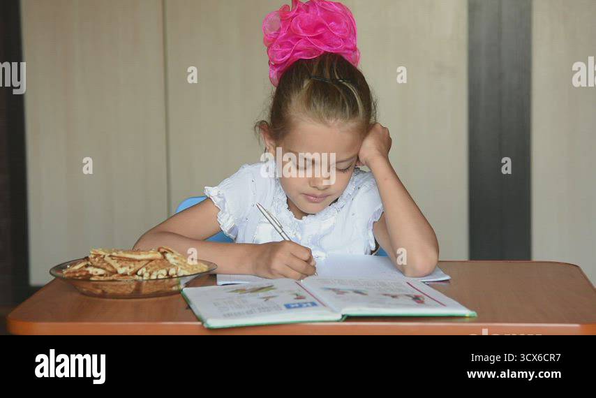 Girl homework table looked Stock Videos & Footage - HD and 4K Video ...