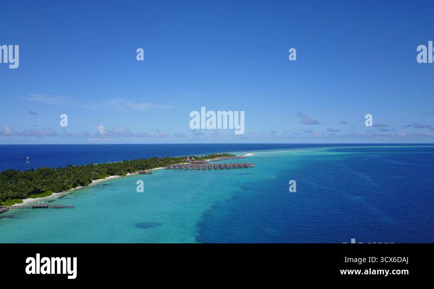 Aerial view seascape of luxury bay beach journey by blue ocean and ...