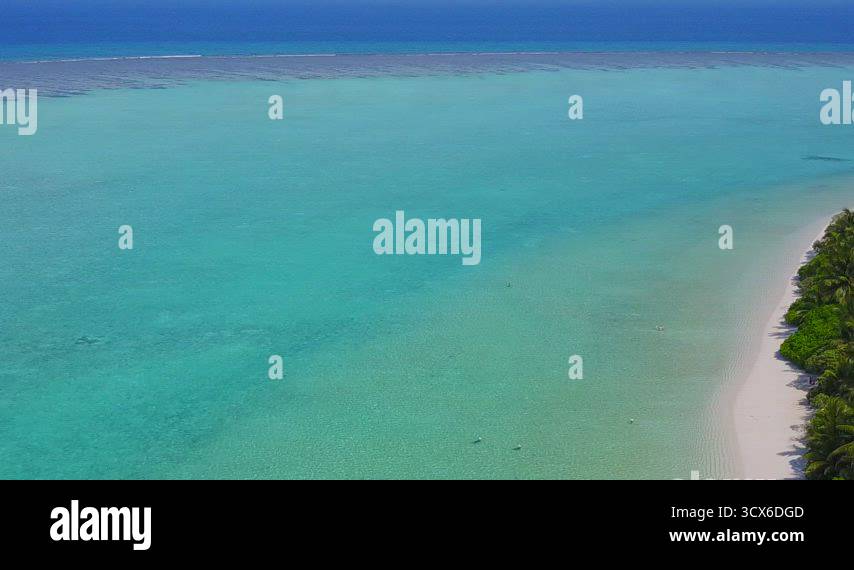 Aerial scenery of marine bay beach trip by blue water and white sandy ...