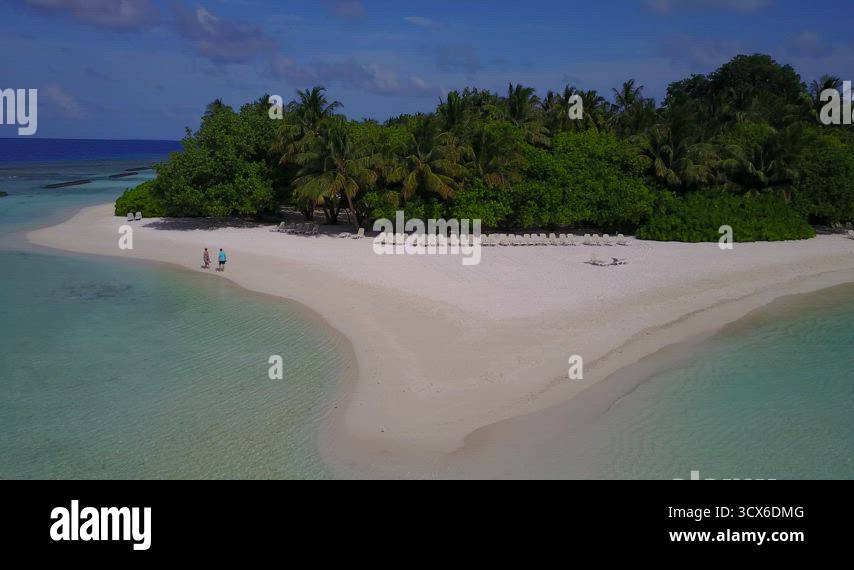 Drone abstract of beautiful seashore beach holiday by transparent sea ...