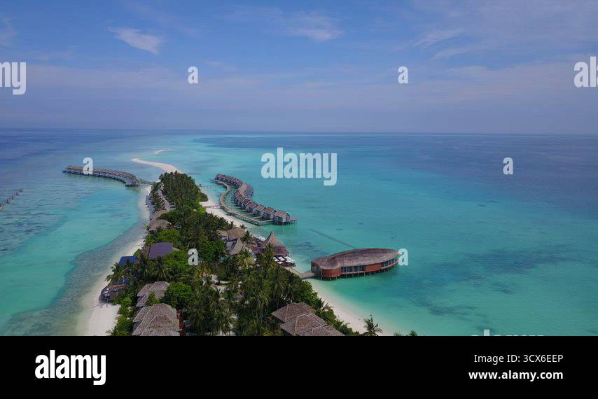 Aerial nature of exotic coastline beach holiday by blue lagoon and ...