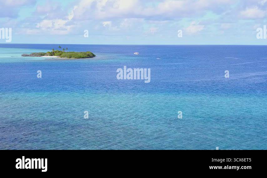Aerial abstract of perfect resort beach trip by shallow sea and white ...