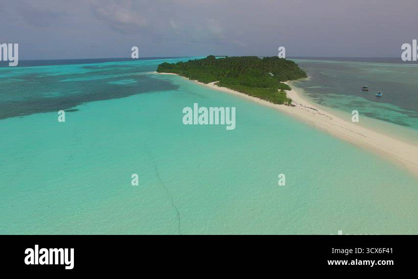 Aerial drone scenery of luxury resort beach holiday by blue green ocean ...