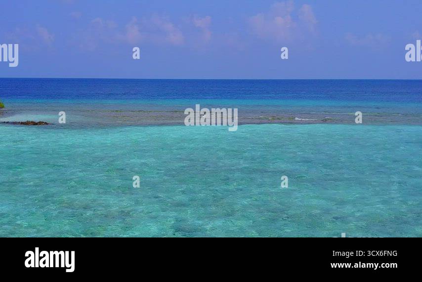 Aerial drone tourism of idyllic island beach lifestyle by blue green ...