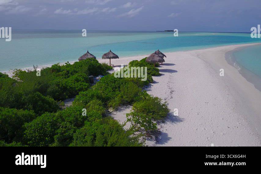 Aerial seascape of marine shore beach adventure by blue water with ...