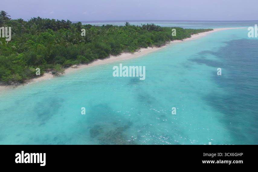 Aerial drone scenery of luxury coast beach journey by blue green sea ...