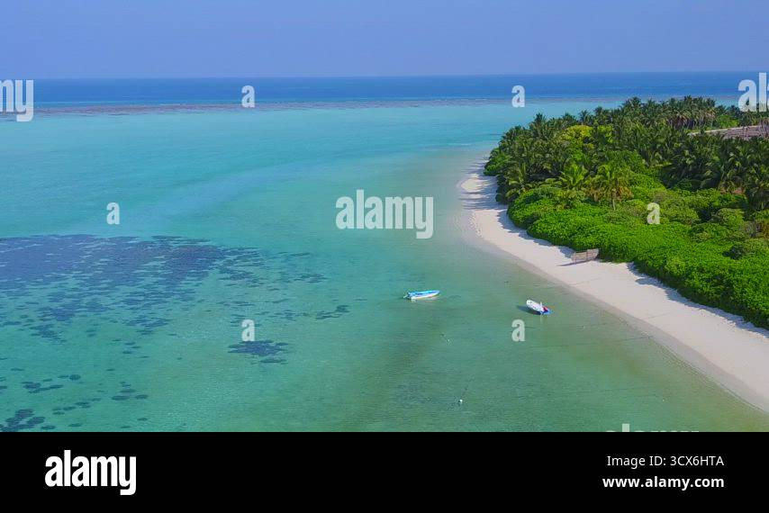 Aerial landscape of beautiful tourist beach journey by blue lagoon with ...