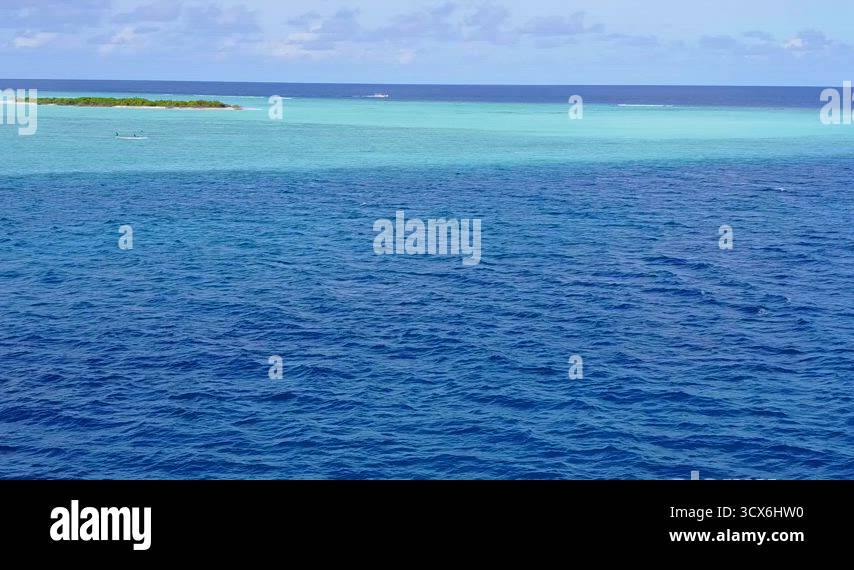 Drone view travel of marine coast beach time by transparent sea and ...