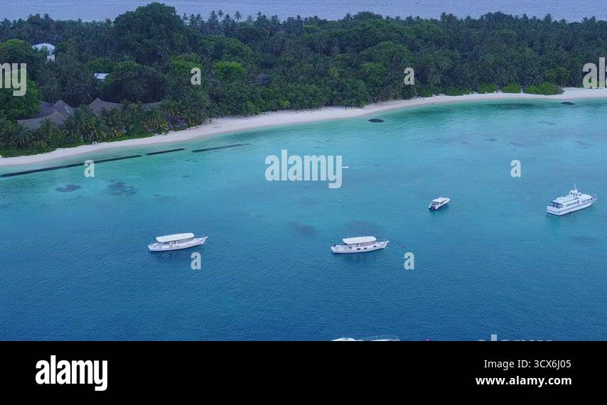 Drone abstract of perfect coastline beach trip by blue lagoon with ...