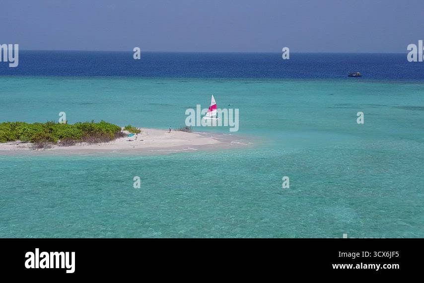 Drone view scenery of marine sea view beach adventure by blue lagoon ...