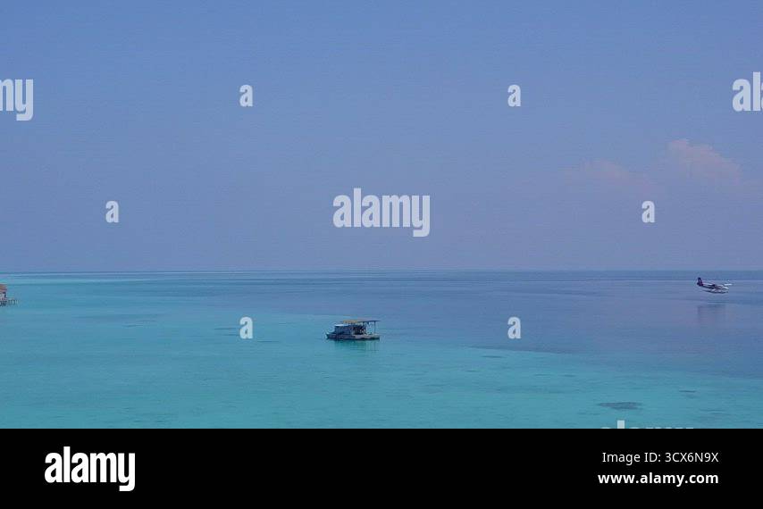 Drone aerial sky of paradise sea view beach wildlife by transparent sea ...