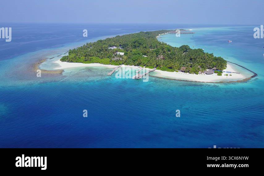 Drone nature of beautiful lagoon beach vacation by aqua blue lagoon and ...
