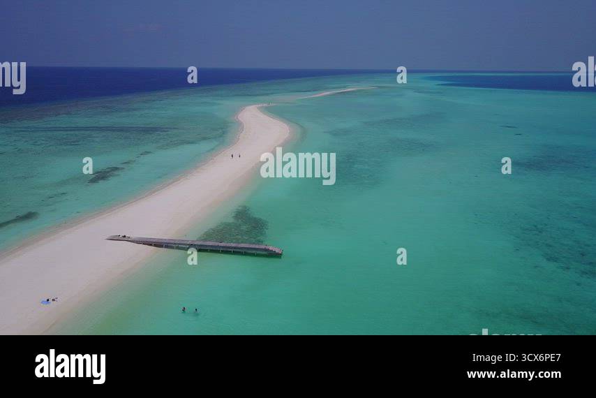 Aerial drone tourism of luxury coastline beach adventure by shallow ...