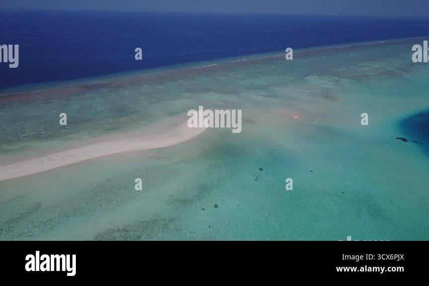 Aerial nature of marine coast beach voyage by blue ocean with clean ...