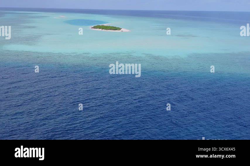 Aerial drone scenery of luxury bay beach adventure by transparent water ...