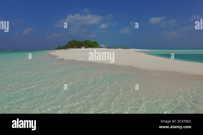 Warm panorama of perfect bay beach vacation by blue sea with white sand ...