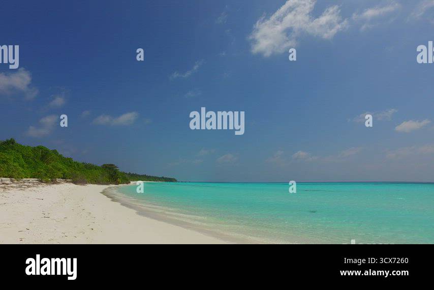 Daytime nature of paradise sea view beach break by blue ocean with ...