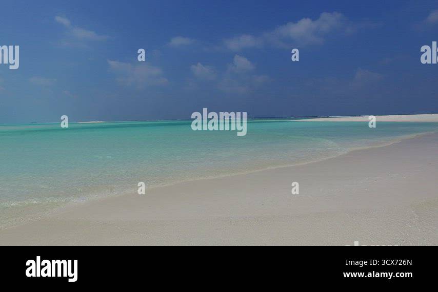 Romantic scenery of idyllic coast beach journey by blue ocean with ...