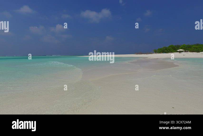 Daytime sky of luxury coast beach break by transparent ocean with white ...