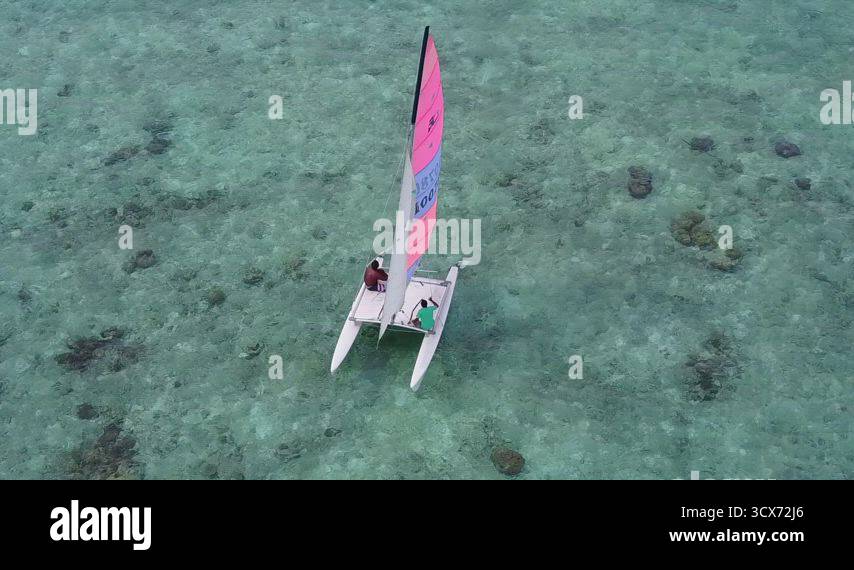 Empty panorama of perfect coast beach trip by blue water with white ...