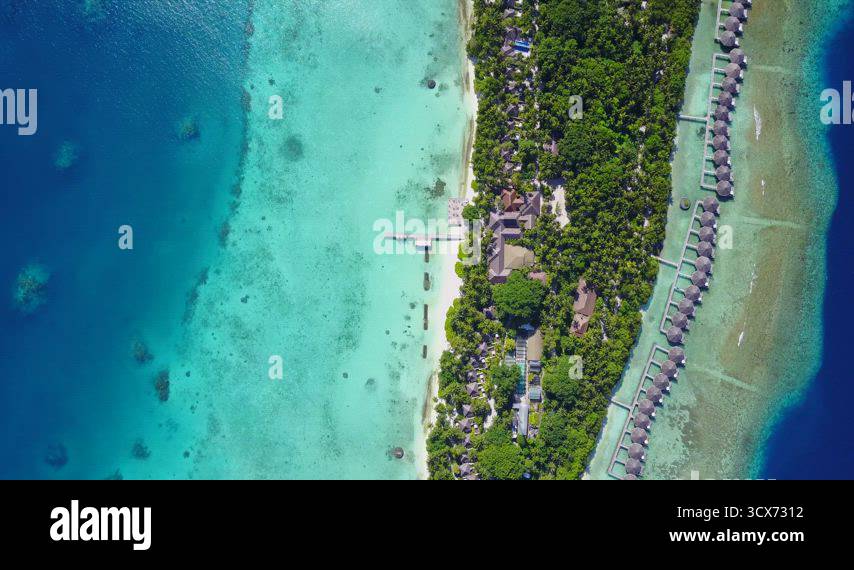 Sunny scenery of relaxing island beach journey by turquoise ocean with ...