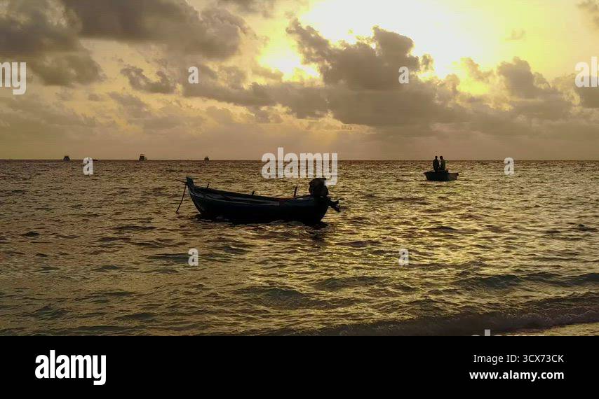 Warm panorama of luxury tourist beach journey by blue water and white ...