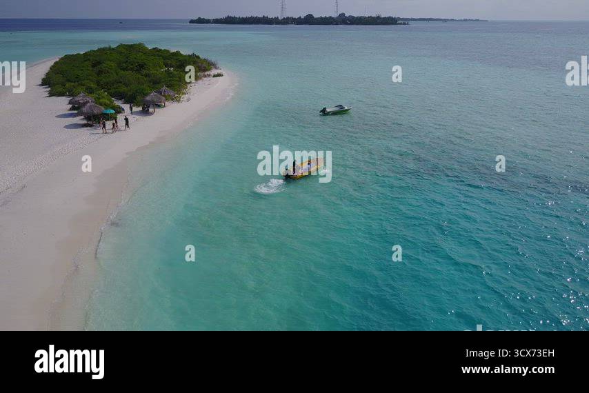 Wide angle nature of tropical coastline beach journey by aqua blue sea ...