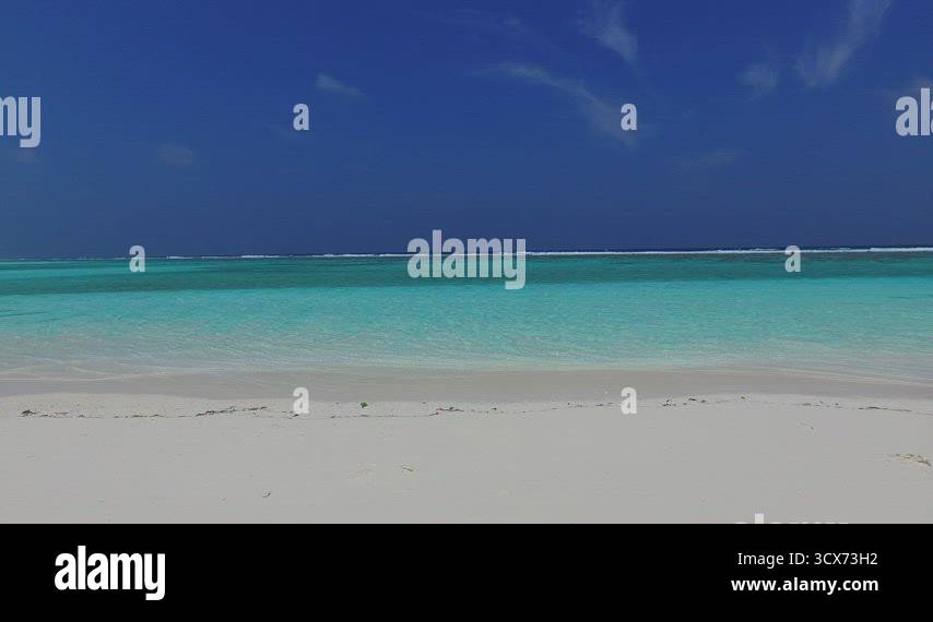 Empty travel of luxury coastline beach break by clear lagoon and clean ...