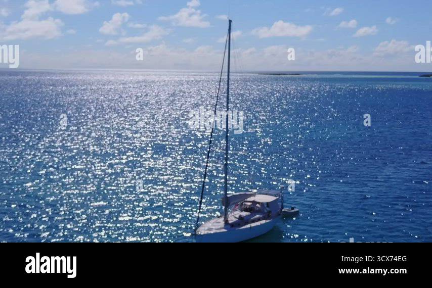 Close up panorama of exotic coast beach break by blue lagoon with white ...