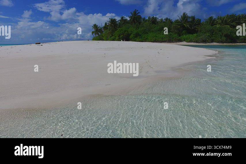 Warm landscape of marine bay beach break by shallow water with white ...