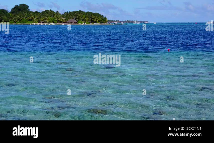 Romantic abstract of beautiful coast beach journey by shallow lagoon ...