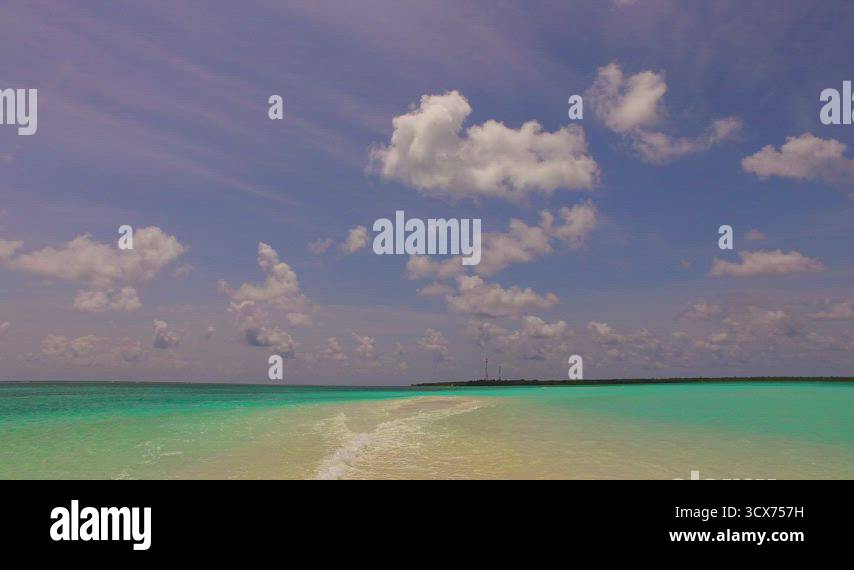 Daytime landscape of exotic lagoon beach vacation by blue ocean and ...