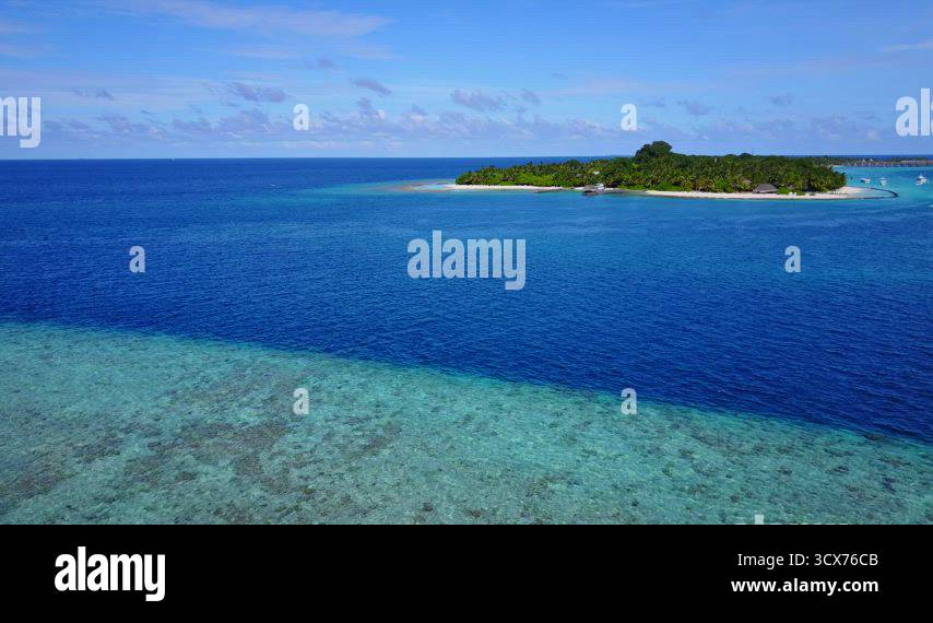 Romantic seascape of marine tourist beach adventure by blue green ...