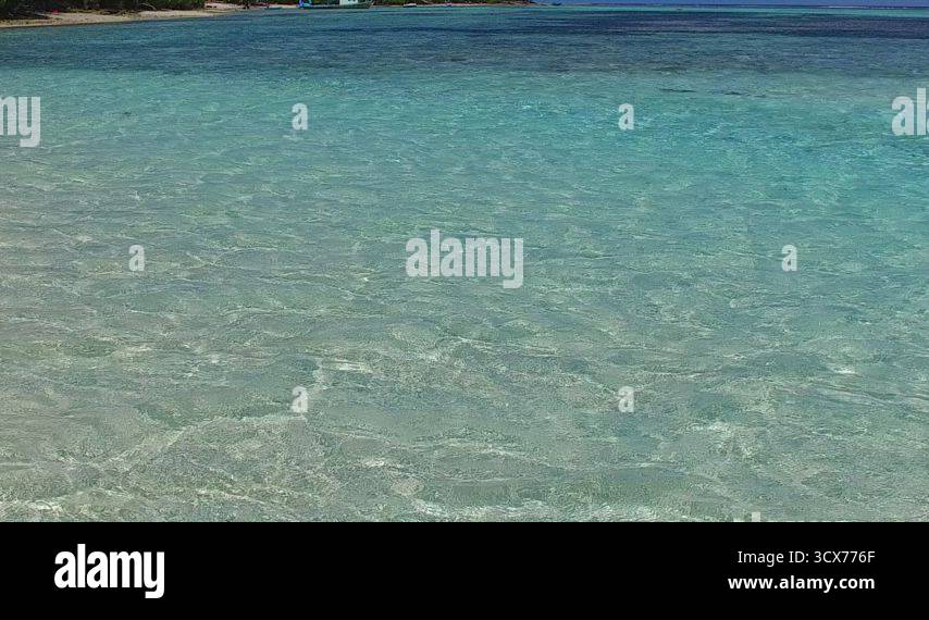 Wide angle travel of exotic coast beach adventure by blue ocean with ...