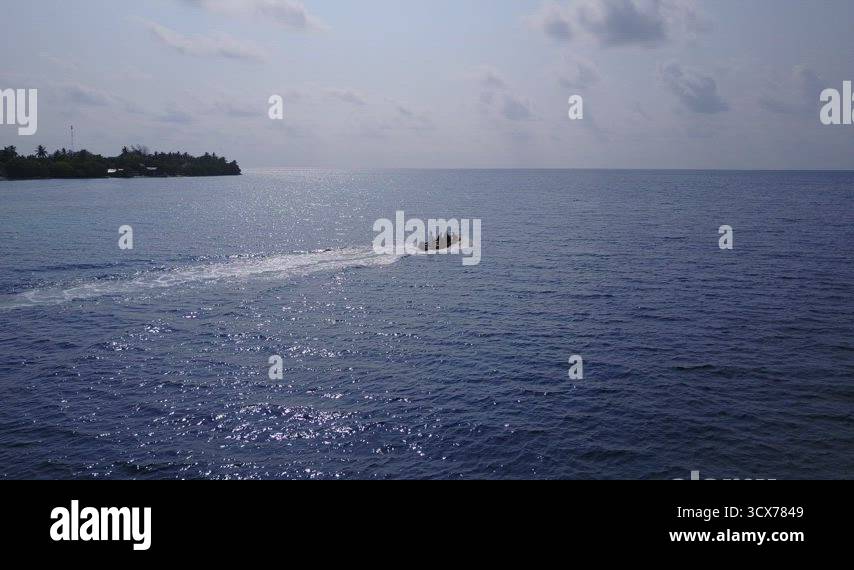Wide angle seascape of perfect sea view beach journey by transparent ...