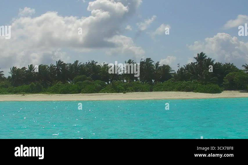 Warm scenery of perfect island beach holiday by turquoise sea with ...
