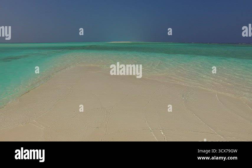 Empty seascape of marine seashore beach voyage by blue ocean and bright ...