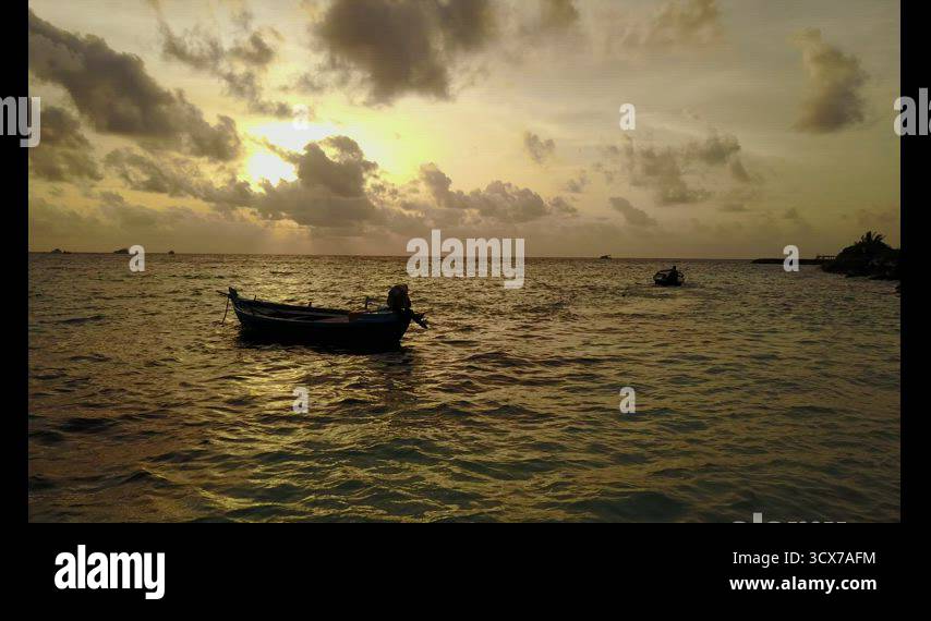 Close up travel of relaxing sea view beach vacation by blue green water ...