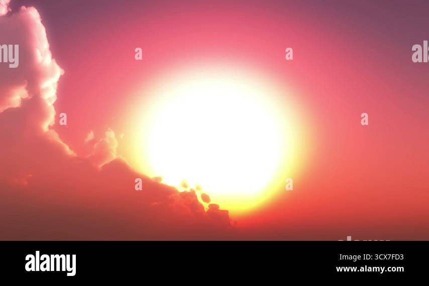 Beautiful scenic sunset sun moving across fiery red sky Stock Video ...