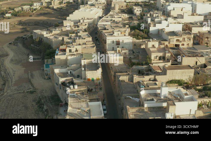 Empty Street going through Small Mediterranean Village in Developing ...
