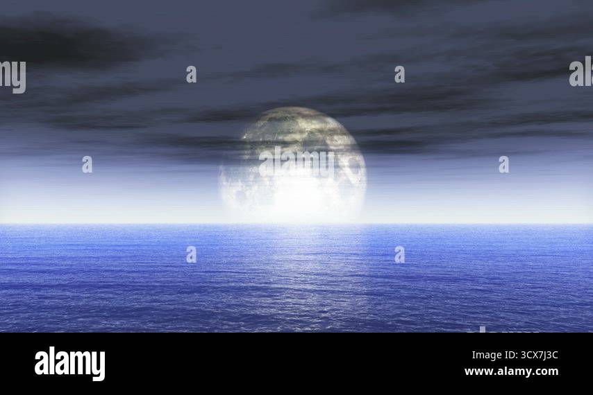 full moon ocean 4k Stock Video Footage - Alamy