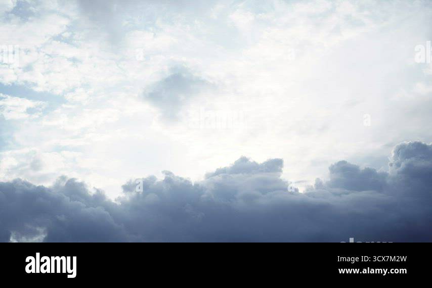 4k 60s timelapse of two clusters of clouds moving in different ...