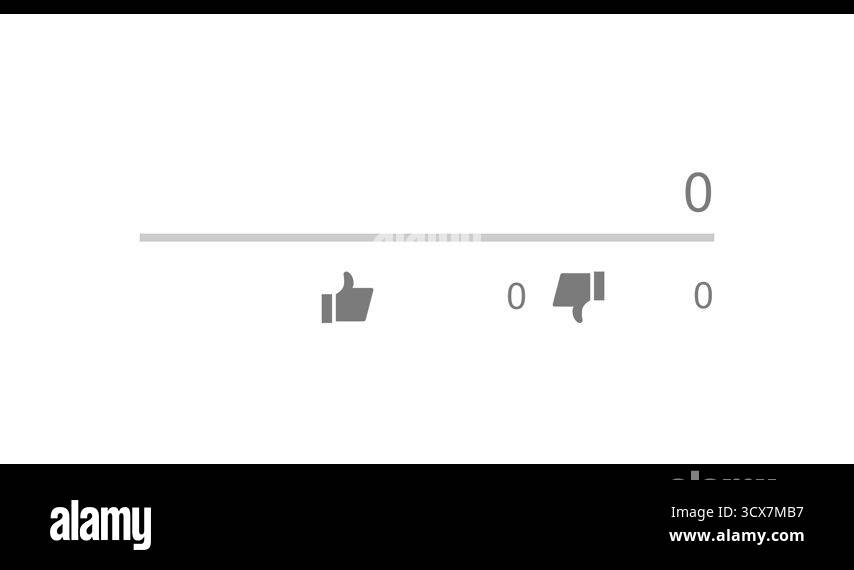 Animation of video views counter, counter of likes and dislikes close ...