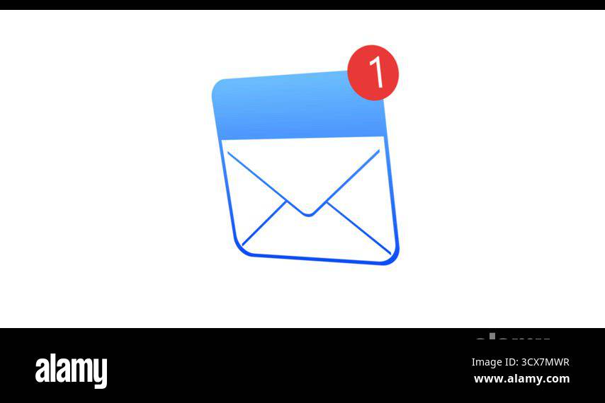 animation mail icon on white background. Footage with alpha channel ...
